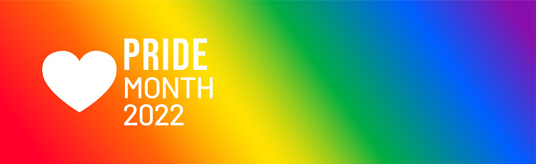 Rainbow Color Lgbt Pride Month Banner With Heart Shape Symbol Of Pride