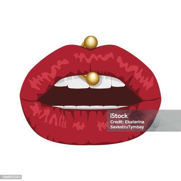 Lips Womens Pierced Red Lips Stock Illustration - Download Image Now ... Lips Womens Pierced Red Lips Stock Illustration - Download Image Now ...