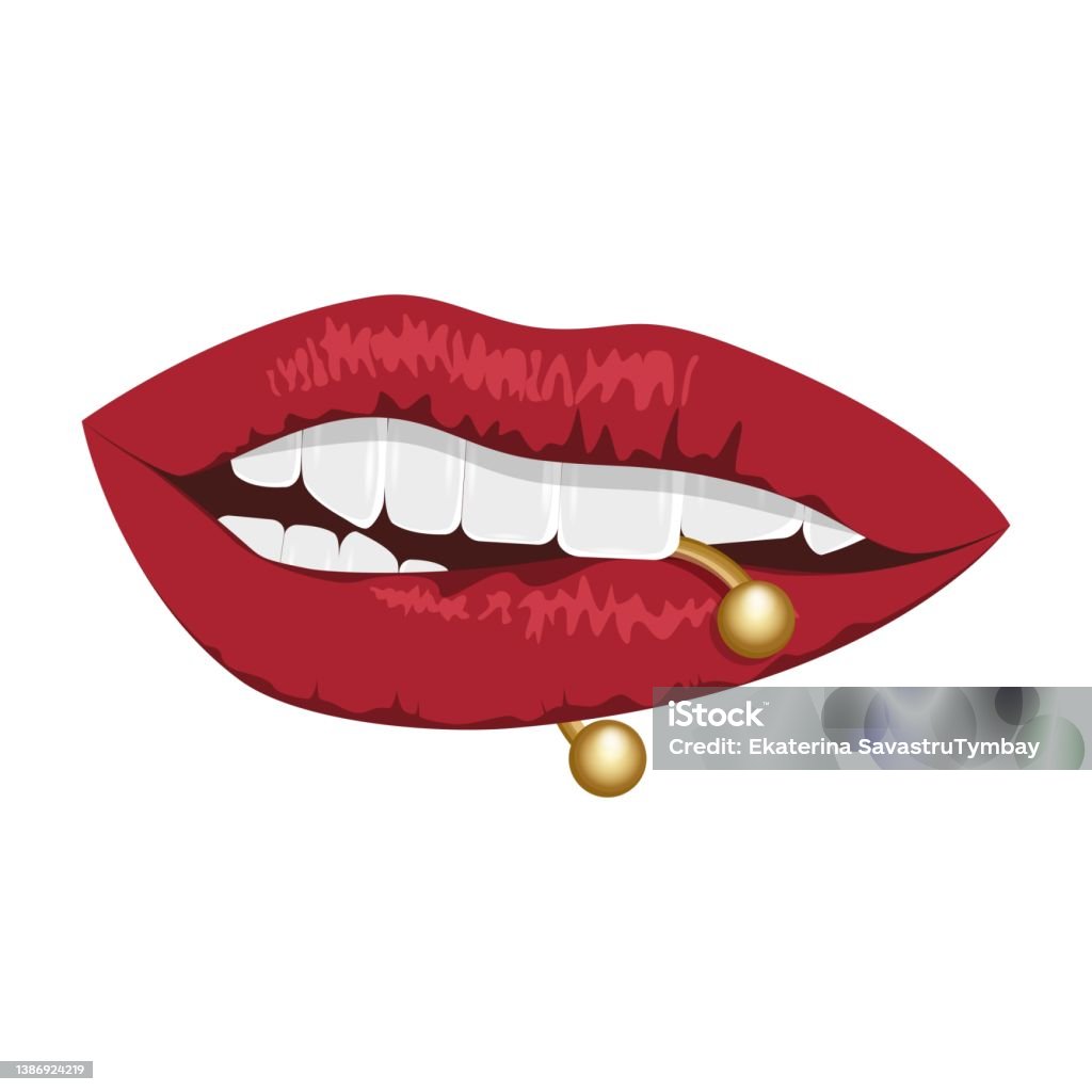 Lips Womens Pierced Red Lips Stock Illustration - Download Image Now ... Lips Womens Pierced Red Lips Stock Illustration - Download Image Now ...