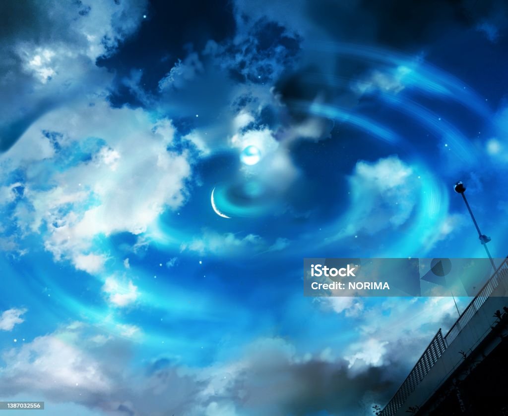 Illustration Dun Magnifique Paysage De Ciel Nocturne Reflété Sur La
