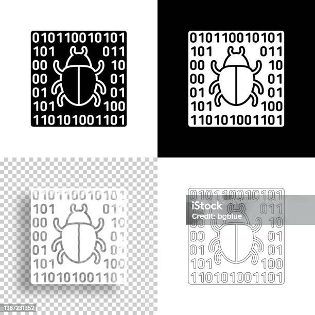 Bug Dans Le Système Icône Pour Le Design Arrièreplans Vides Blancs Et