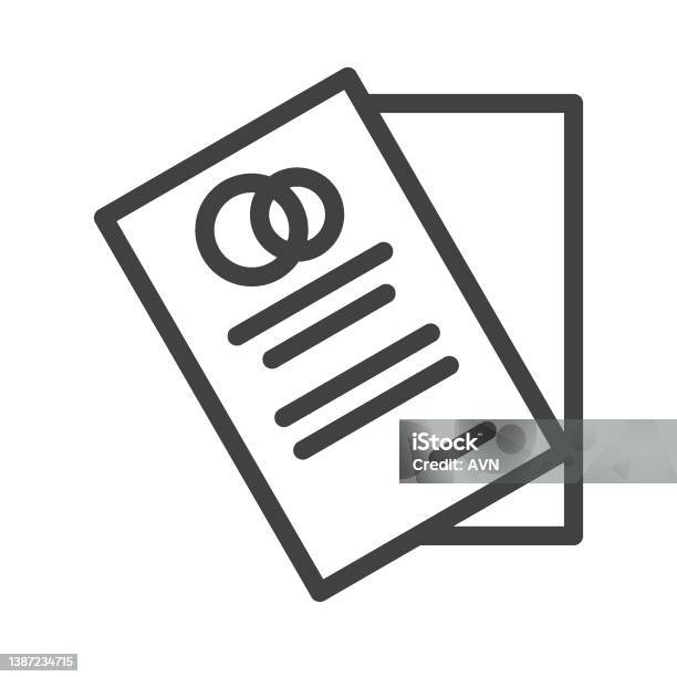 Icône De Ligne De Carte Dinvitation De Mariage Vecteurs Libres De