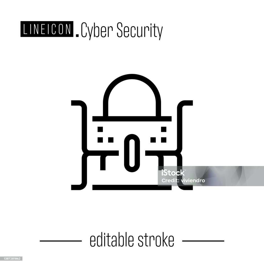 Cyber Security Line Icon Stock Illustration - Download Image Now ... Cyber Security Line Icon Stock Illustration - Download Image Now ...