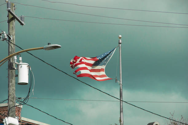 Free Stock Photo of American Flag Hanging From Power Line | Download ...