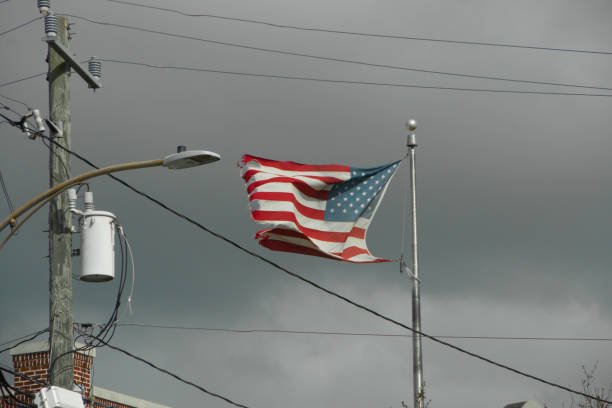 Free Stock Photo of American Flag Hanging From Power Line | Download ...