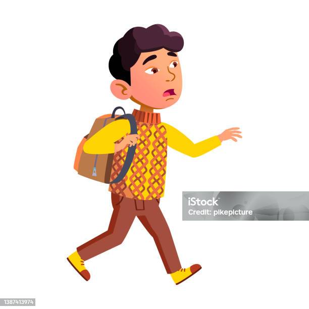 Ilustración de Niño Niño Alumno Tarde Y Corriendo En School Vector y ... Ilustración de Niño Niño Alumno Tarde Y Corriendo En School Vector y ...