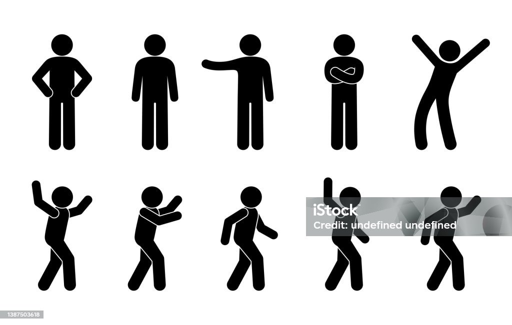 Set Ikon Pria Orangorang Dalam Pose Berbeda Ilustrasi Siluet Stickman ... Set Ikon Pria Orangorang Dalam Pose Berbeda Ilustrasi Siluet Stickman ...