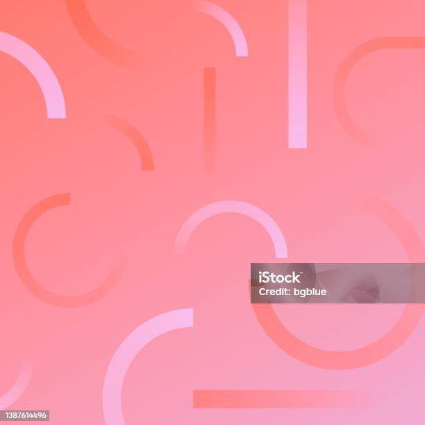 Desain Abstrak Dengan Bentuk Geometris Trendy Pink Gradient Ilustrasi