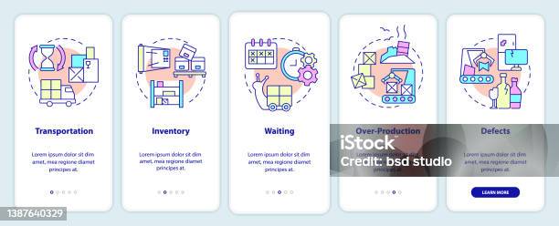 Jenis Layar Aplikasi Seluler Onboarding Muda Ilustrasi Stok Unduh