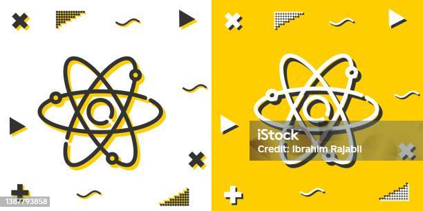 Ikon Garis Atom Tanda Linier Styleatom Kerangka Sederhana Ilustrasi