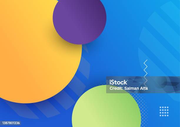 Repot Tahunan Modern Biru Ungu Kuning Template Desain Sampul Abstrak