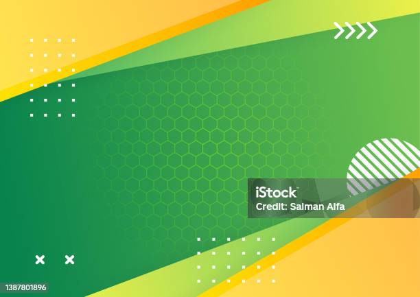 Template Desain Sampul Abstrak Kreatif Tahunan Berwarna Hijau Kuning