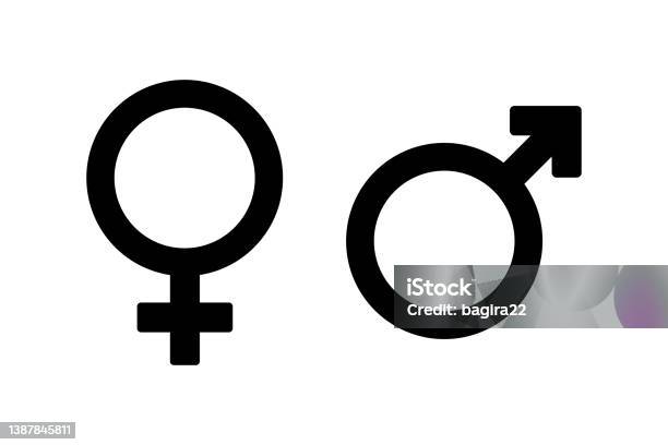 Signe Masculin Et Féminin Symboles De Genre Isolés Sur Fond Blanc