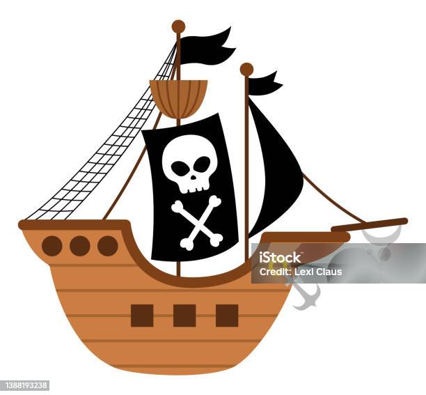 Icône De Bateau Pirate Vectoriel Jolie Illustration De Navire De Mer
