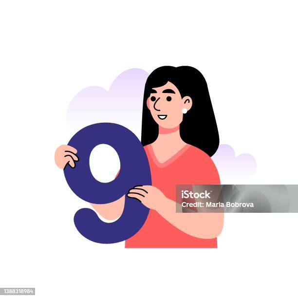 Karakter Memegang Angka Besar Ilustrasi Stok Unduh Gambar Sekarang Aljabar Matematika
