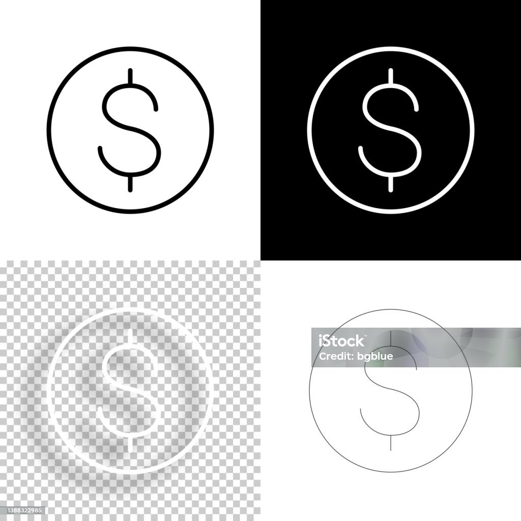 Koin Dolar Ikon Untuk Desain Latar Belakang Kosong Putih Dan Hitam Ikon ... Koin Dolar Ikon Untuk Desain Latar Belakang Kosong Putih Dan Hitam Ikon ...