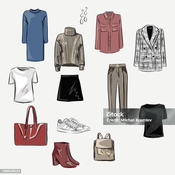 Capsule Basic Wardrobe For A Woman Minimalism Fashion Big Cupboard