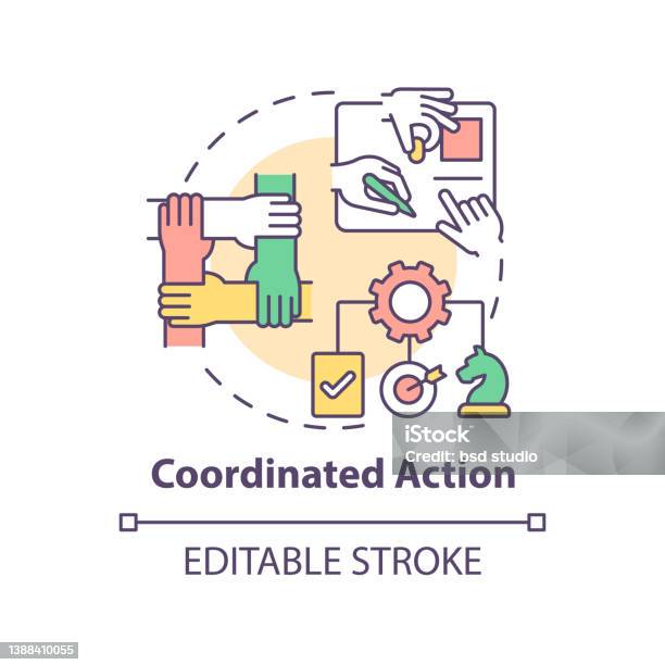 Coordinated Action Concept Icon Stock Illustration - Download Image Now ... Coordinated Action Concept Icon Stock Illustration - Download Image Now ...