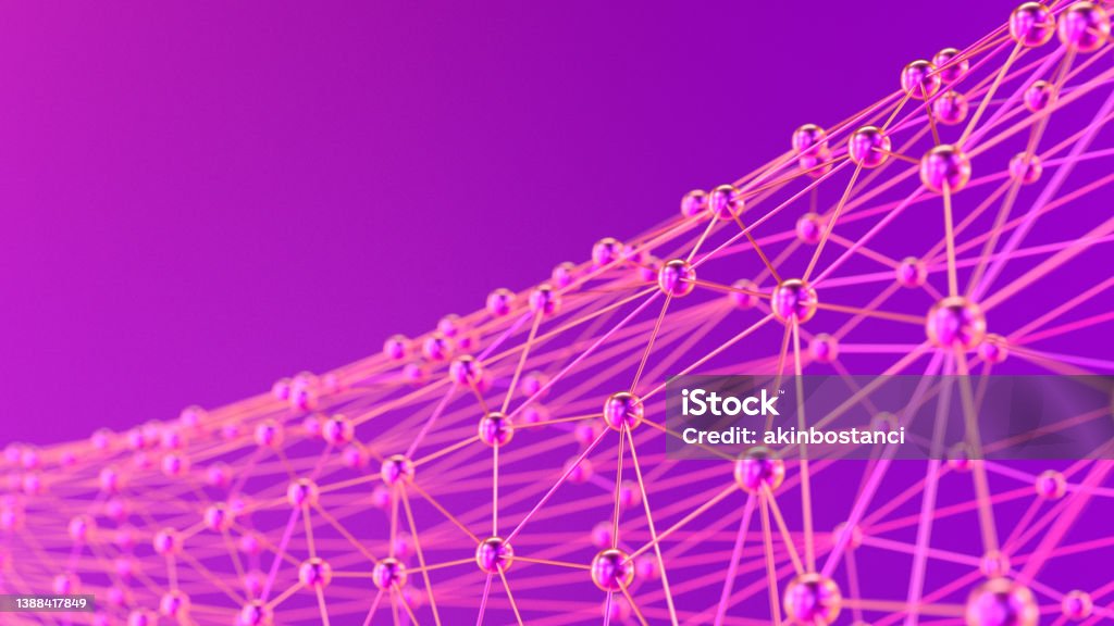3d Abstract Structure Global Digital Mesh Network Molecule Blockchain
