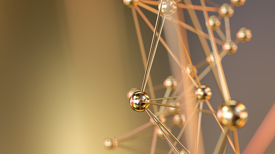 3d Abstract Structure Global Digital Mesh Network Molecule Blockchain