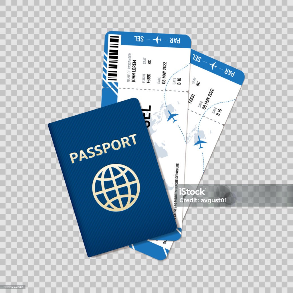 Passport And Tickets On Plane Stock Illustration Download Image Now