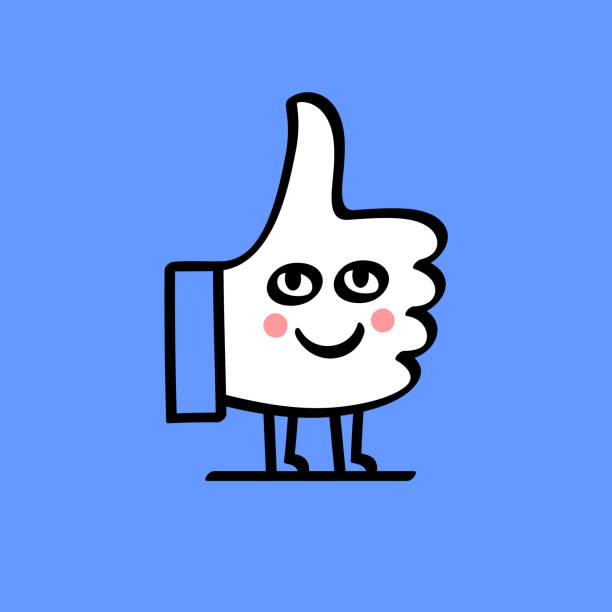 Cartoon Thumbs Up Smiley Face