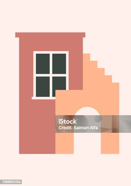 Ilustrasi Poster Boho Estetika Abstrak Minimalis Modern Dekorasi