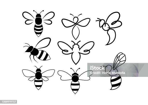 Ilustración de Plantilla De Diseño De Conjunto De Iconos De Abeja ... Ilustración de Plantilla De Diseño De Conjunto De Iconos De Abeja ...