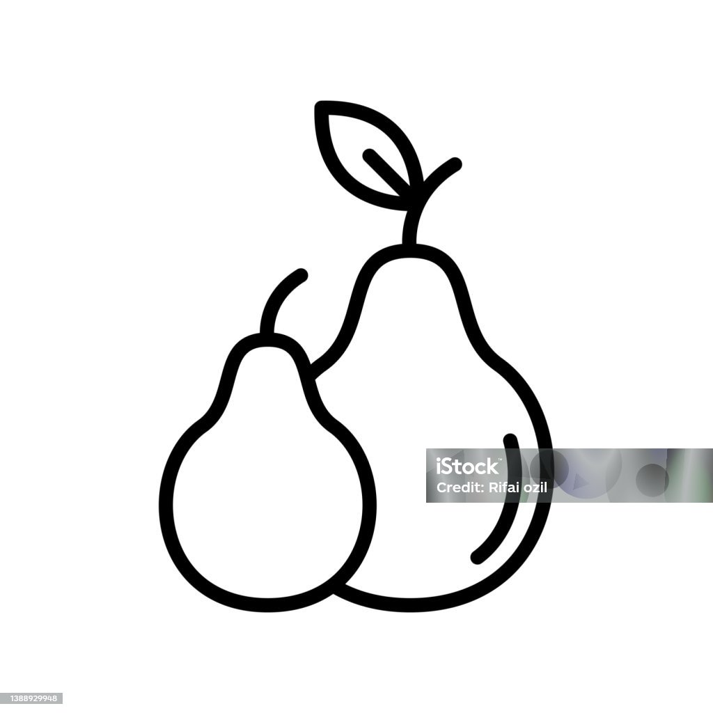 Pear Fruit Icon Logo Design Vector Template Illustration Stock