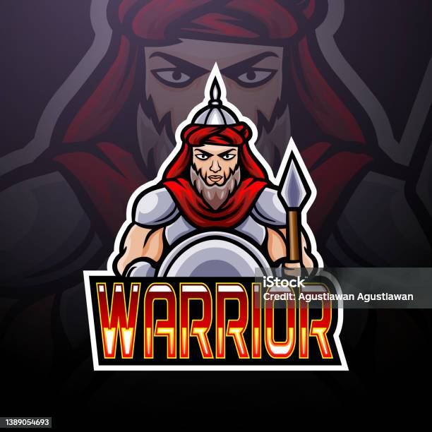 Desain Maskot Logo Esport Prajurit Arab Ilustrasi Stok Unduh Gambar