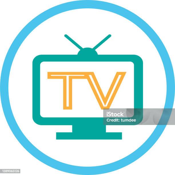 Conception Du Symbole Du Signe Dicône Tv Vecteurs Libres De Droits Et