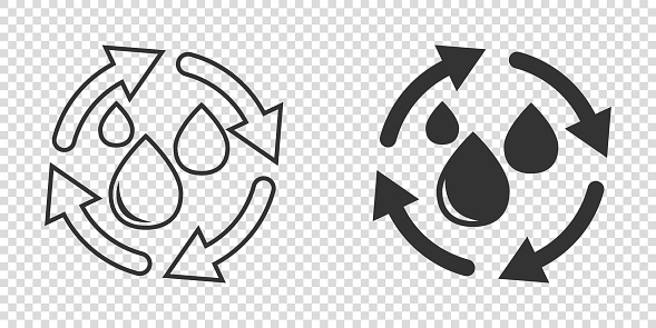 Icône De Goutte Deau Dans Un Style Plat Illustration Vectorielle De