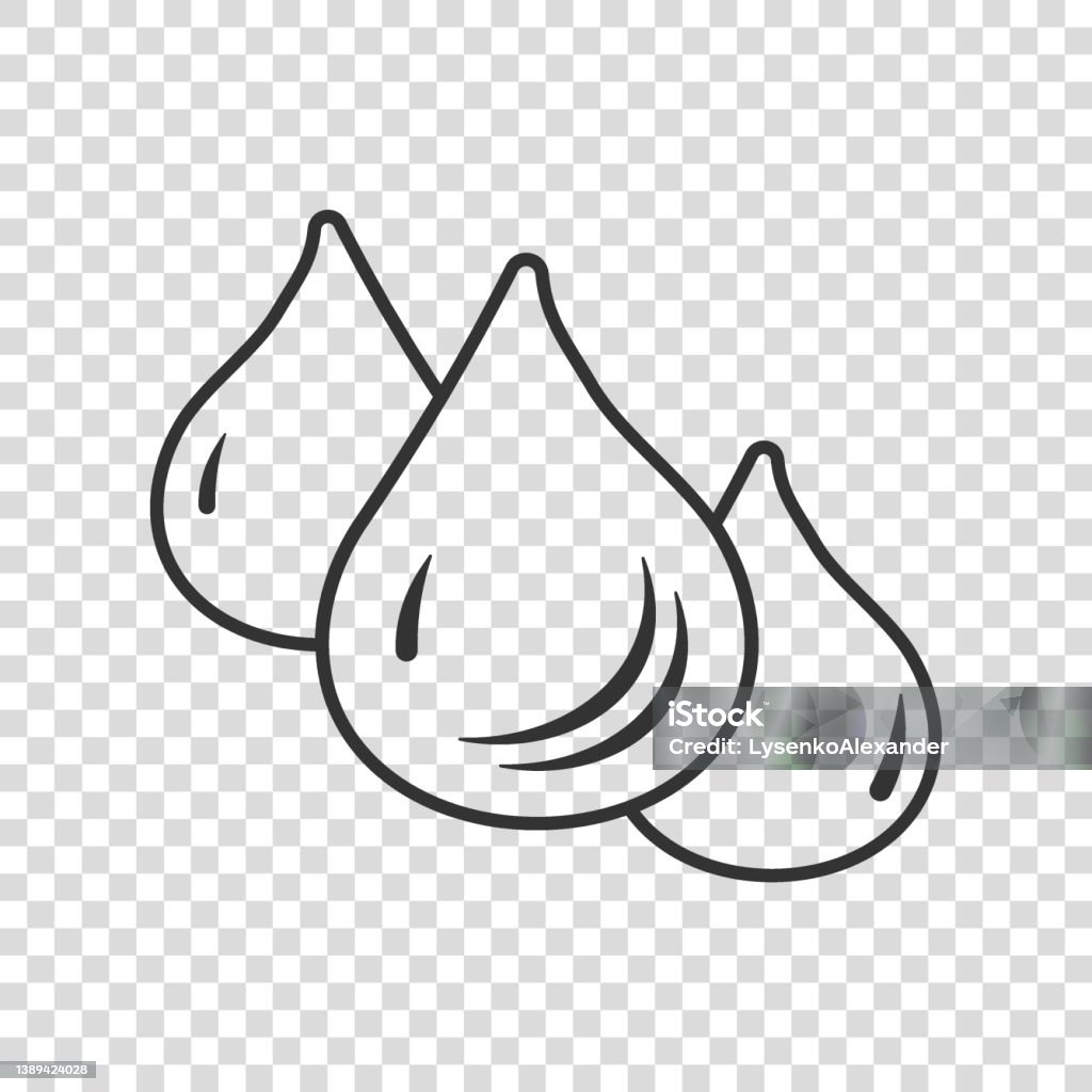 Ikon Tetesan Air Dalam Gaya Datar Ilustrasi Vektor Cair Pada Latar