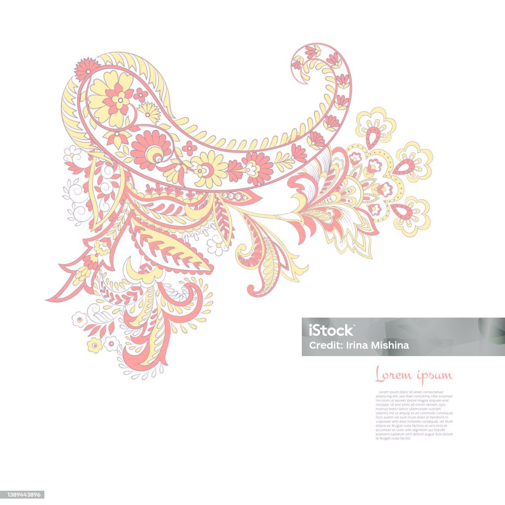Vector Paisley Pattern In Indian Style Stock Illustration Download