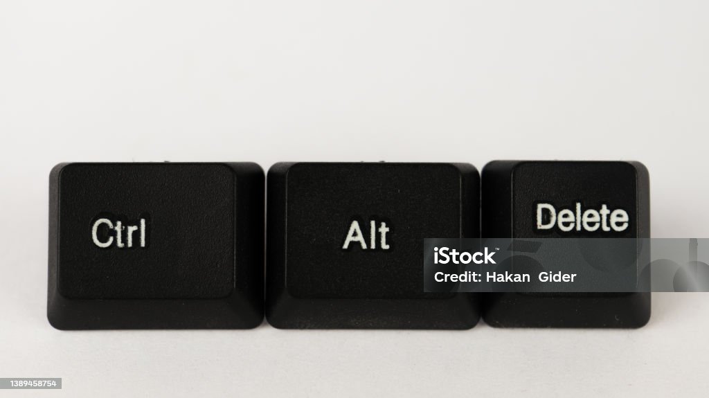 Ctrl Alt Delete Shortcut Text Created With Keyboard Keys Isolated On