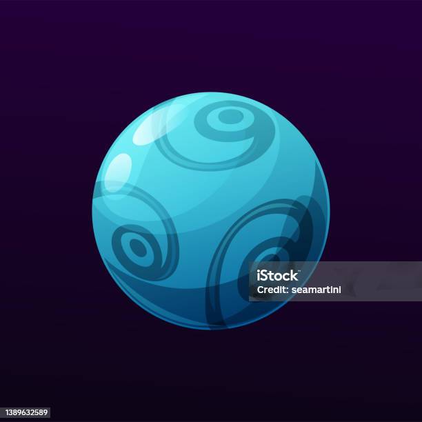 Blue Mysterious Planet With Swirls Space Object Stock Illustration ... Blue Mysterious Planet With Swirls Space Object Stock Illustration ...