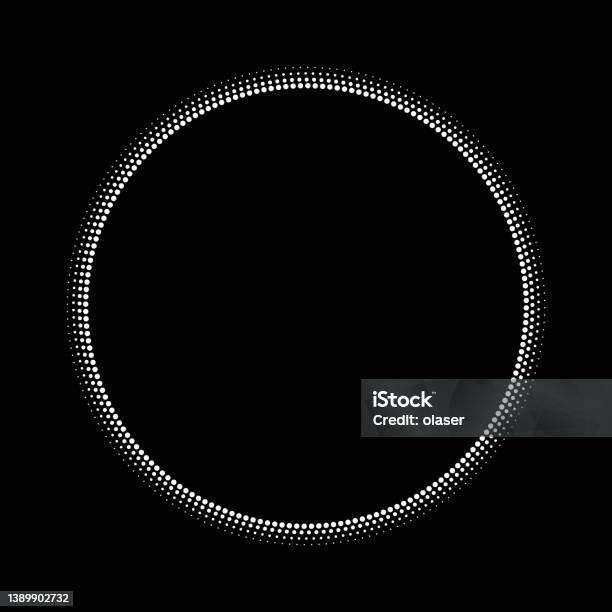 Orbital Dots Radial Size Gradient From White To Black Stock