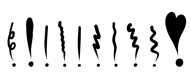 Point Dexclamation Croquis Griffonnage Dessiné À La Main Point