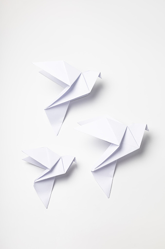 Origami De Paloma Blanca Como Símbolo De Paz Sobre Fondo Blanco Foto de ... Origami De Paloma Blanca Como Símbolo De Paz Sobre Fondo Blanco Foto de ...