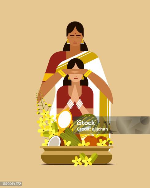 Mother Blindfolds Her Daughter In Front Of Auspicious Things A