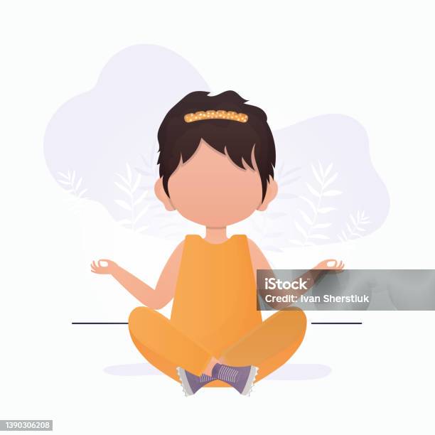 Gadis Kecil Duduk Di Posisi Lotus Anakanak Yoga Ilustrasi Vektor Dalam ... Gadis Kecil Duduk Di Posisi Lotus Anakanak Yoga Ilustrasi Vektor Dalam ...