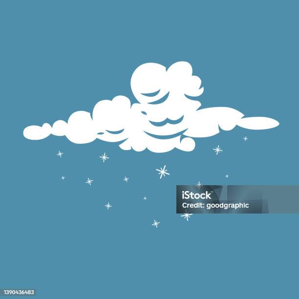 Awan Dengan Kepingan Salju Yang Jatuh Ilustrasi Bergaya Ilustrasi Stok ... Awan Dengan Kepingan Salju Yang Jatuh Ilustrasi Bergaya Ilustrasi Stok ...