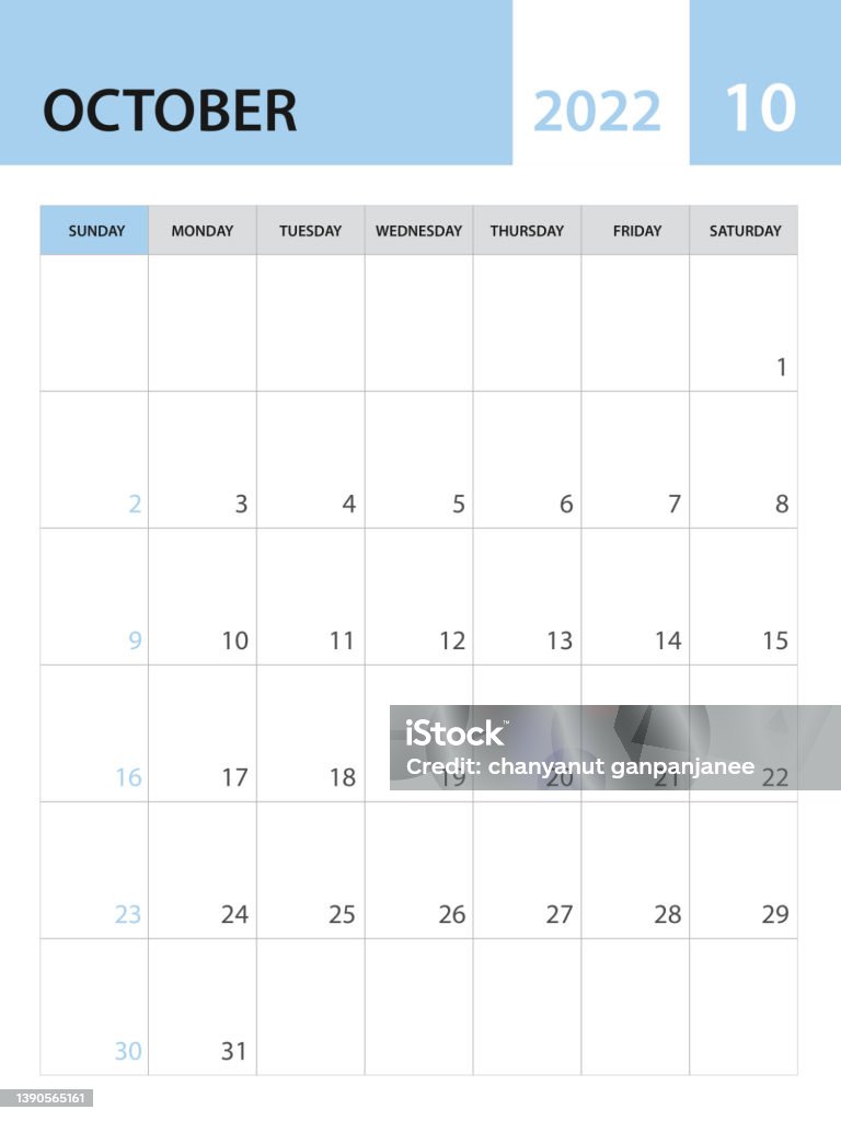 Template Oktober 2022 Vektor Template Kalender 2022 Desain Bulanan ... Template Oktober 2022 Vektor Template Kalender 2022 Desain Bulanan ...
