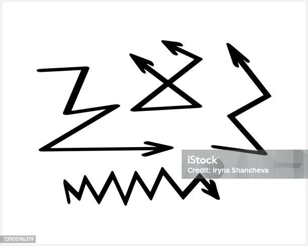 Clipart De Flèche Doodle Isolé Ligne Dart Dessinée À La Main