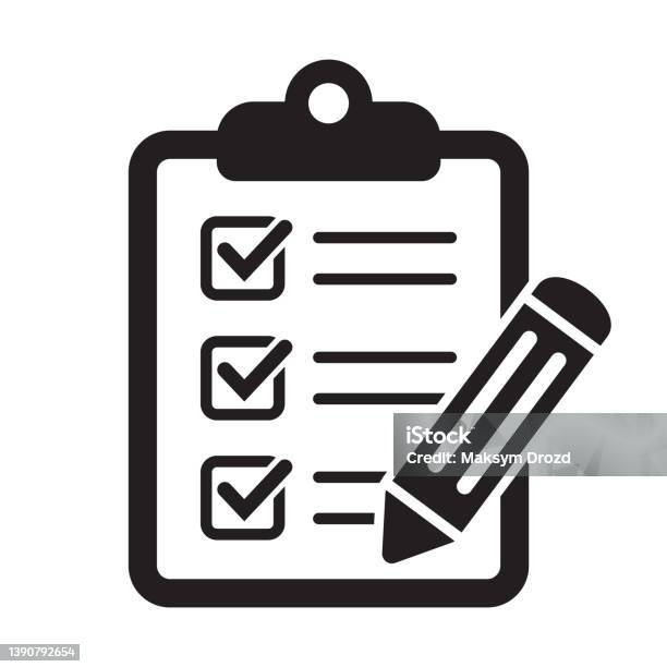 Icône Vectorielle Du Pressepapiers Illustration Noire Isolée Sur Fond