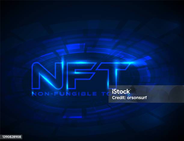 Nft Non Fungible Token Konsep Latar Belakang Spanduk Ilustrasi Biru ... Nft Non Fungible Token Konsep Latar Belakang Spanduk Ilustrasi Biru ...