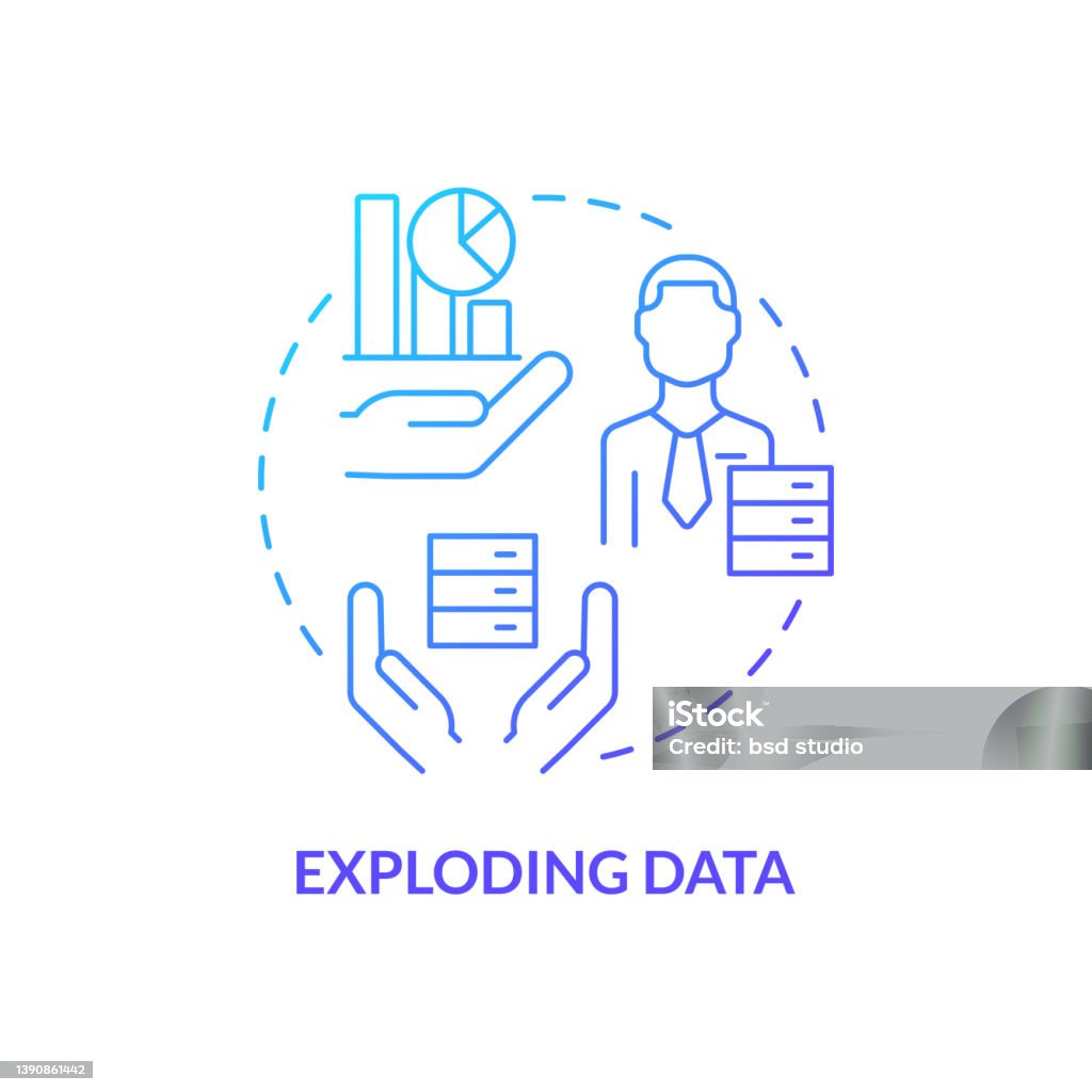 Exploding Data Blue Gradient Concept Icon Stock Illustration Download