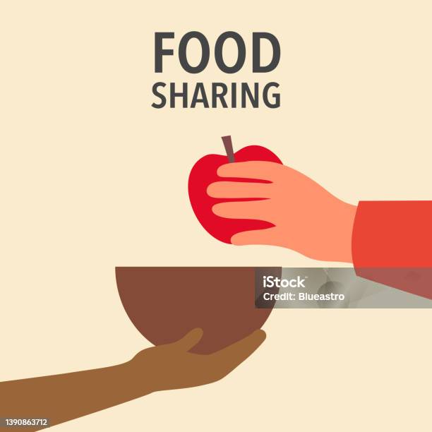 Berbagi Makanan Untuk Kemiskinan Dalam Desain Datar Konsep Donasi