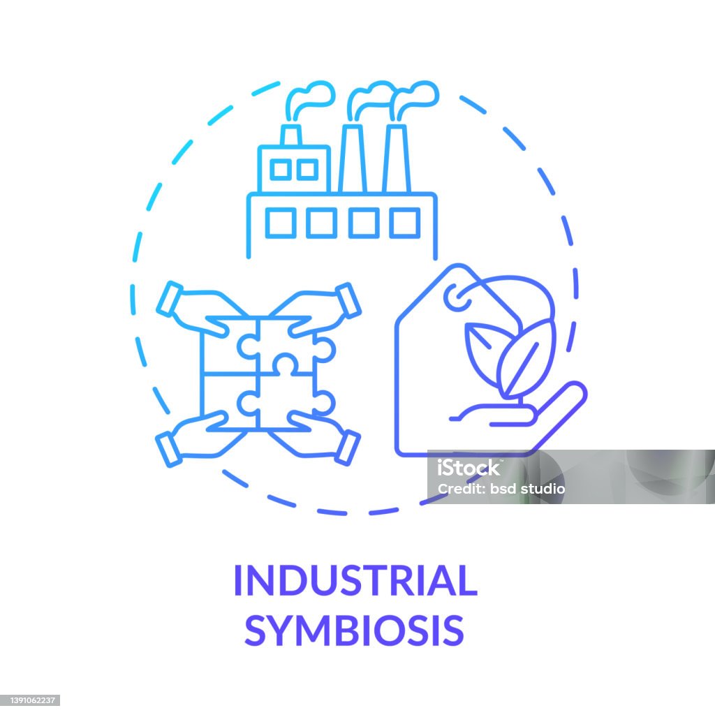 Ilustración de Icono De Concepto De Gradiente Azul De Simbiosis ... Ilustración de Icono De Concepto De Gradiente Azul De Simbiosis ...