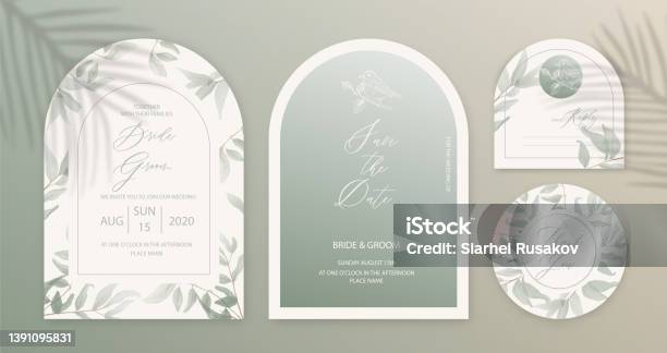 Fond De Carte Dinvitation De Mariage En Arc De Luxe Avec Des Feuilles